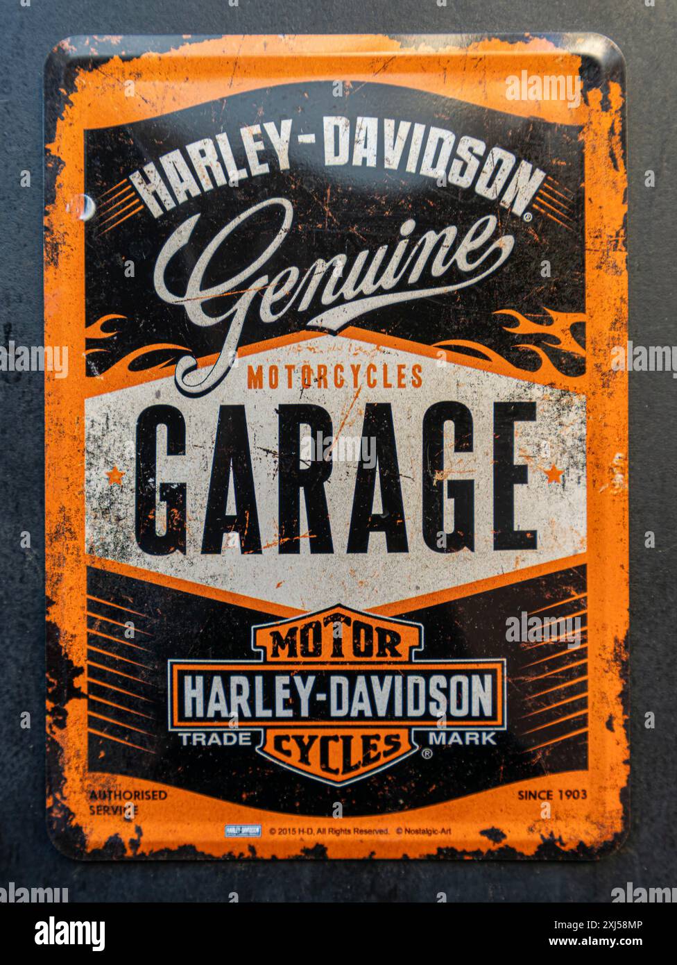 Vintage, nostalgic metal advertising signs, Berlin, Germany Stock Photo ...