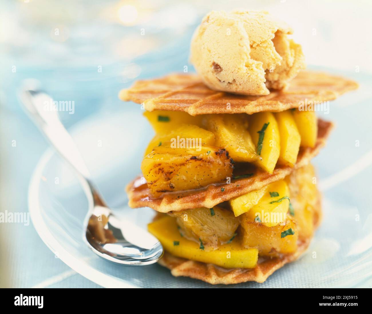Gaufrette and fruit mille-feuille Stock Photo - Alamy