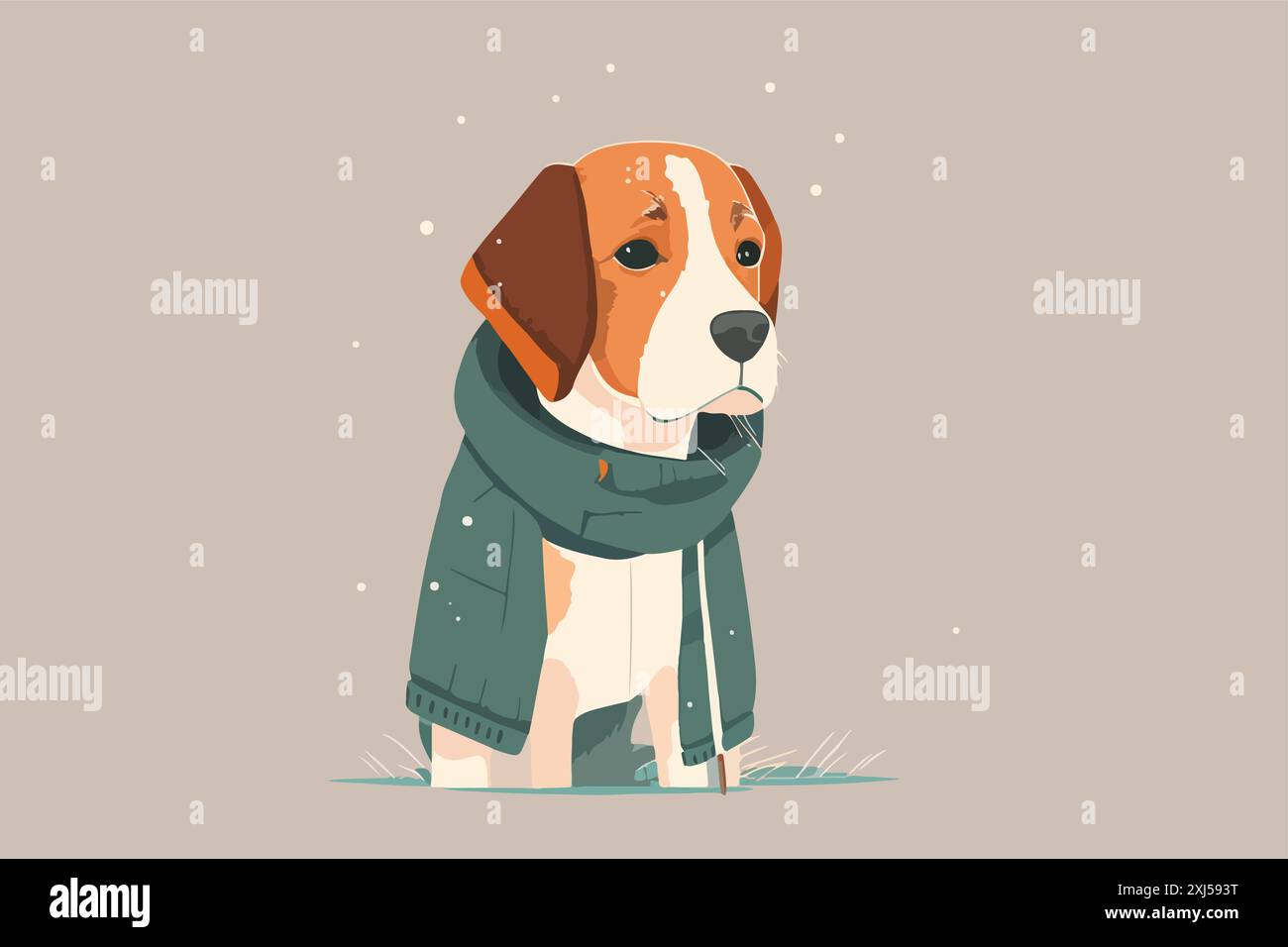 Dog winter vector illustration Stock Vector Image & Art - Alamy
