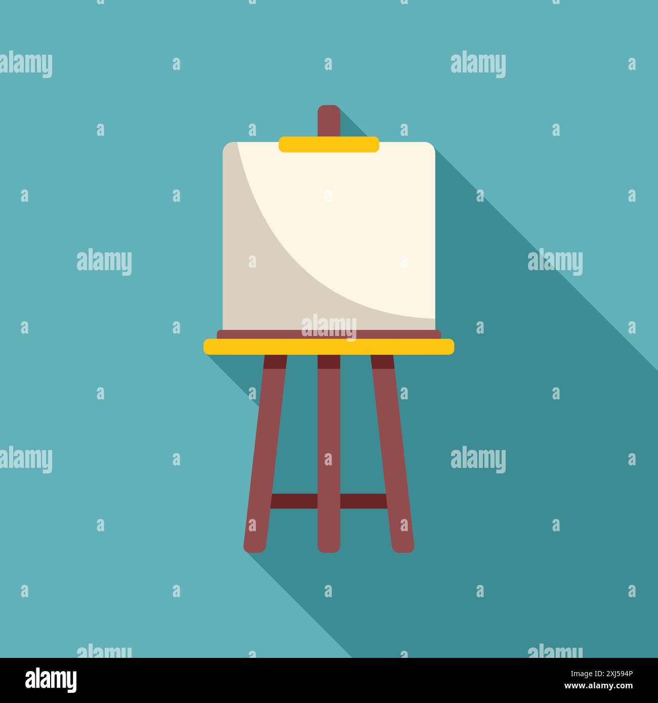 Wooden easel is standing with a blank canvas, ready for an artist to ...