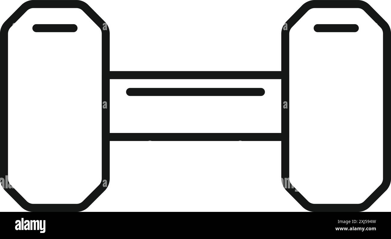 Simple line art icon of a dumbbell, conveying strength training and ...