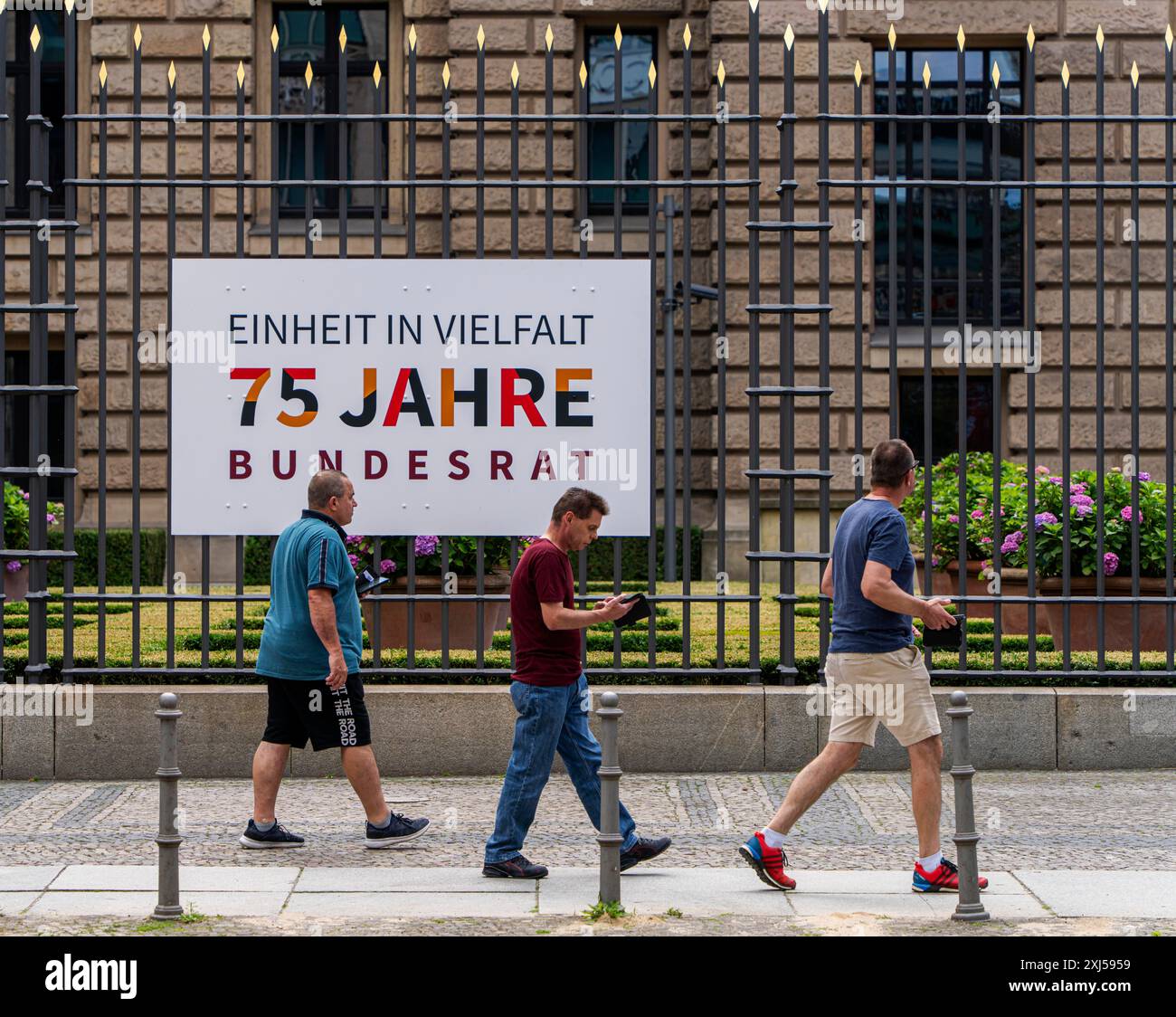 Unity in diversity, slogan on the fence of the Bundesrat building ...