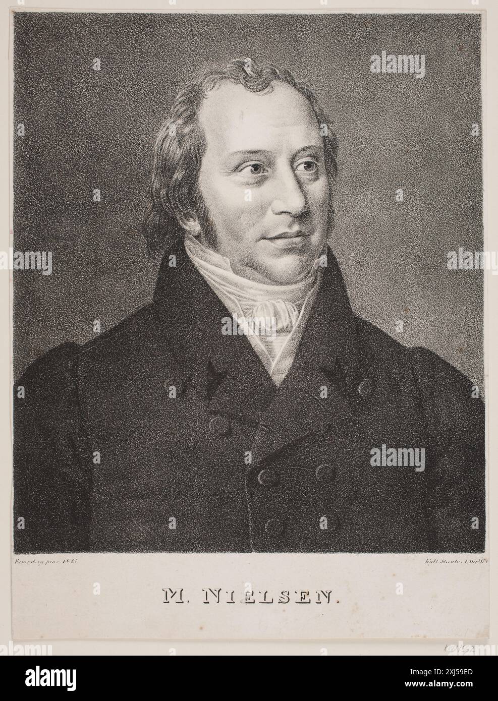 A lithograph by Asmus M. Nielsen and C.W. Eckersberg depicting M ...