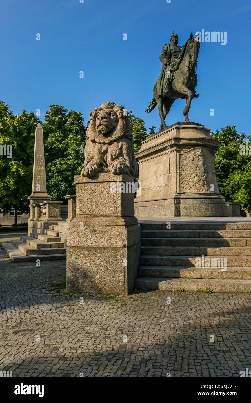 Monument to Emperor Wilhelm I on Karlsplatz, historic square ...