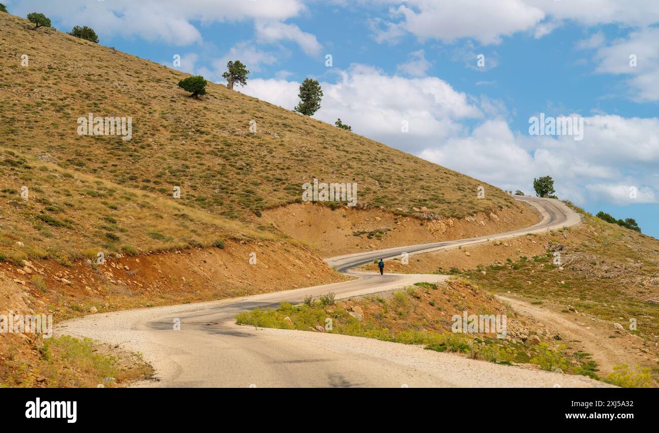 A highland landscape and a winding road in Turkey Stock Photo - Alamy