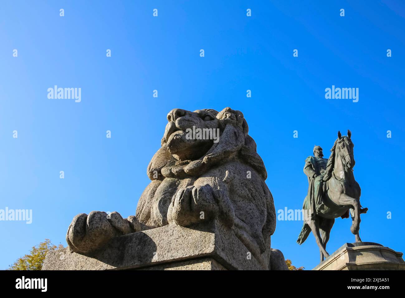 Monument to Emperor Wilhelm I on Karlsplatz, historical square ...