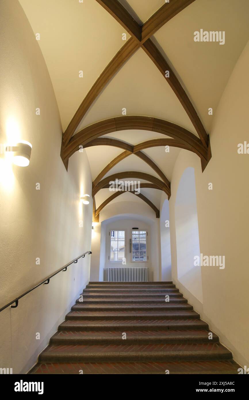 Old Palace Stuttgart, staircase, handrail, former moated palace ...