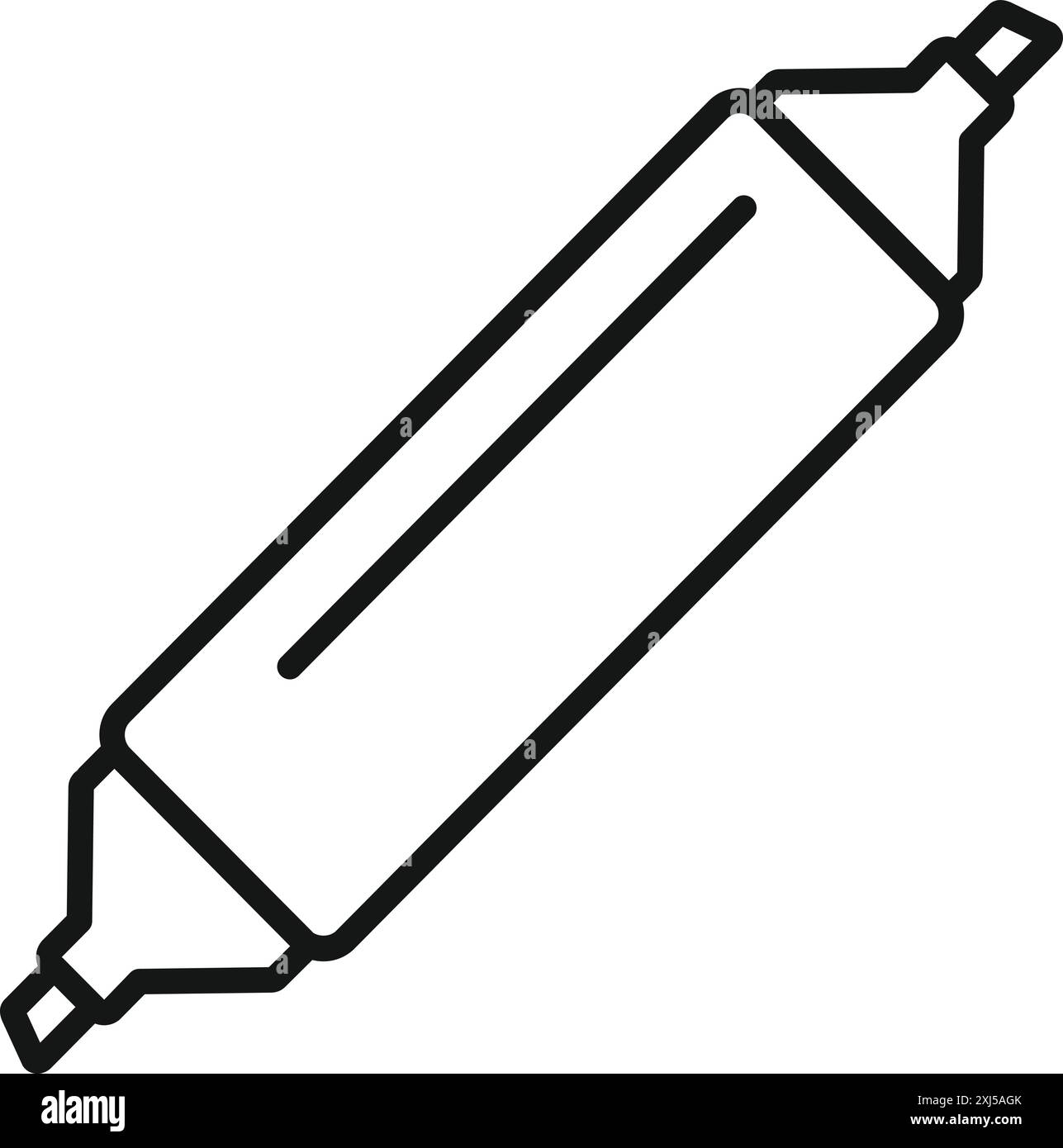 Black outline icon of a double ended marker pen for highlighting ...