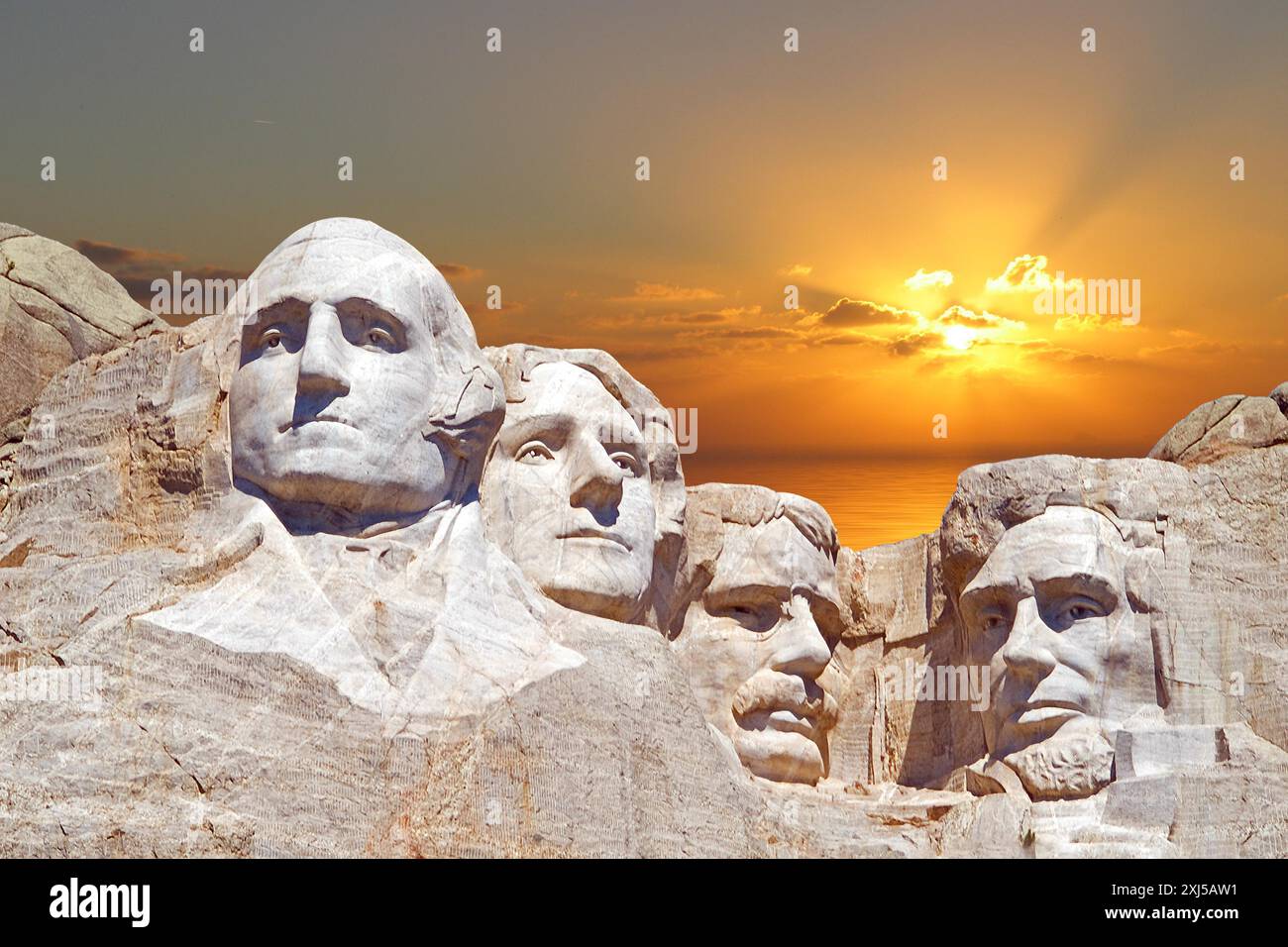 Mount Rushmore in South Dakota, monument to four US presidents, USA ...