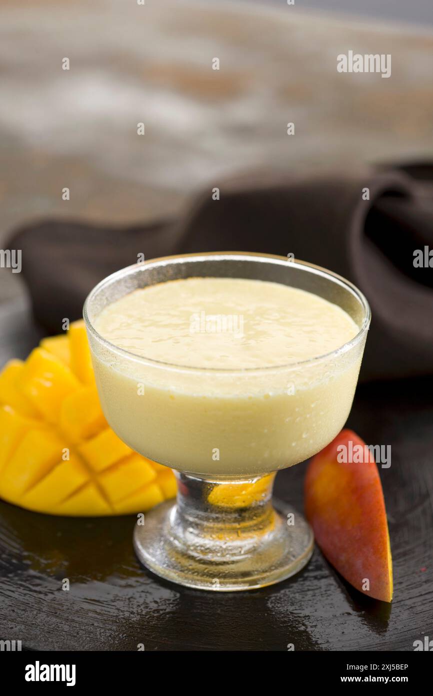 Mango and soya milkshake Stock Photo - Alamy