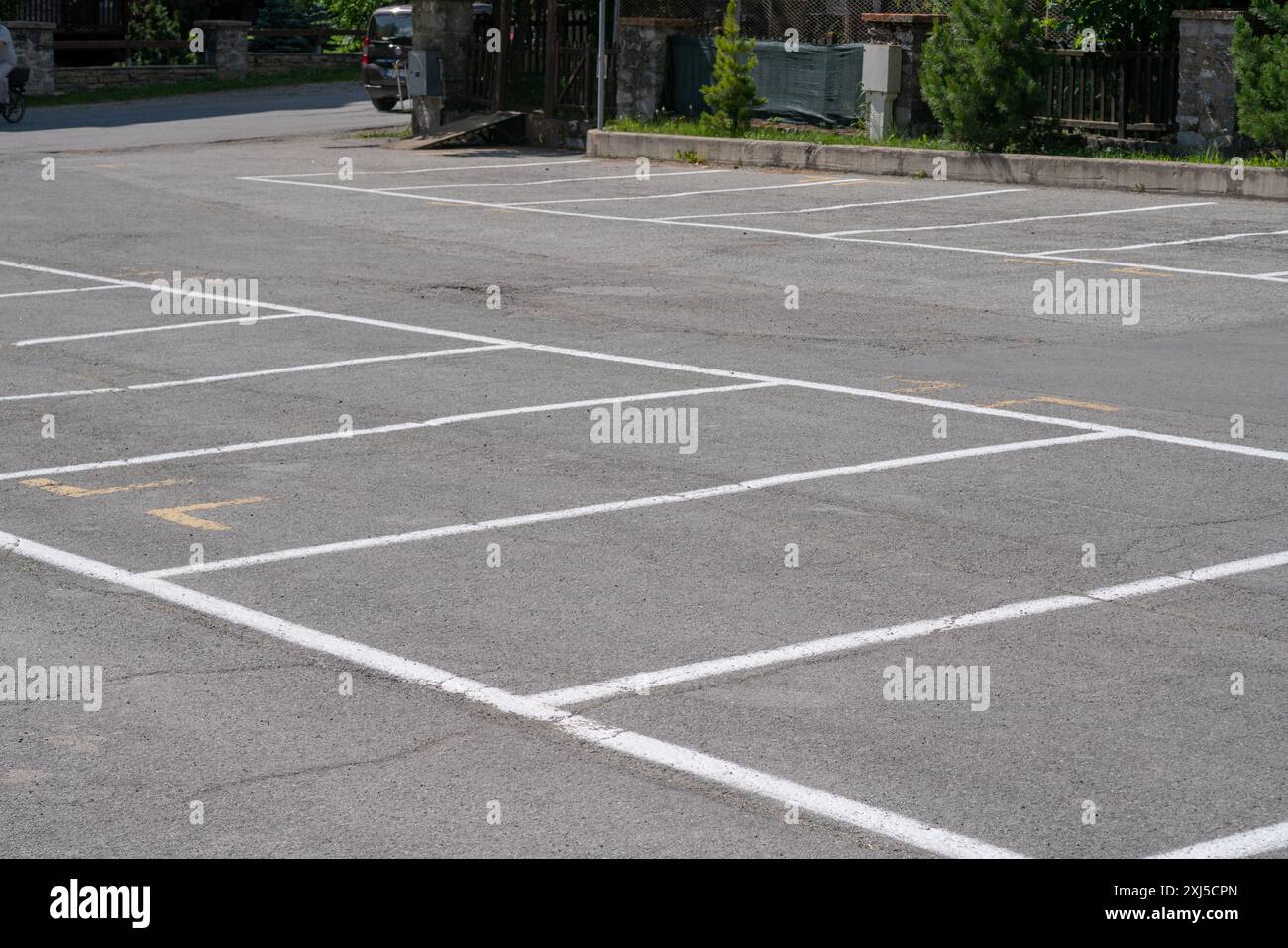 white lines for parking your car in the city, the parking of vehicles ...