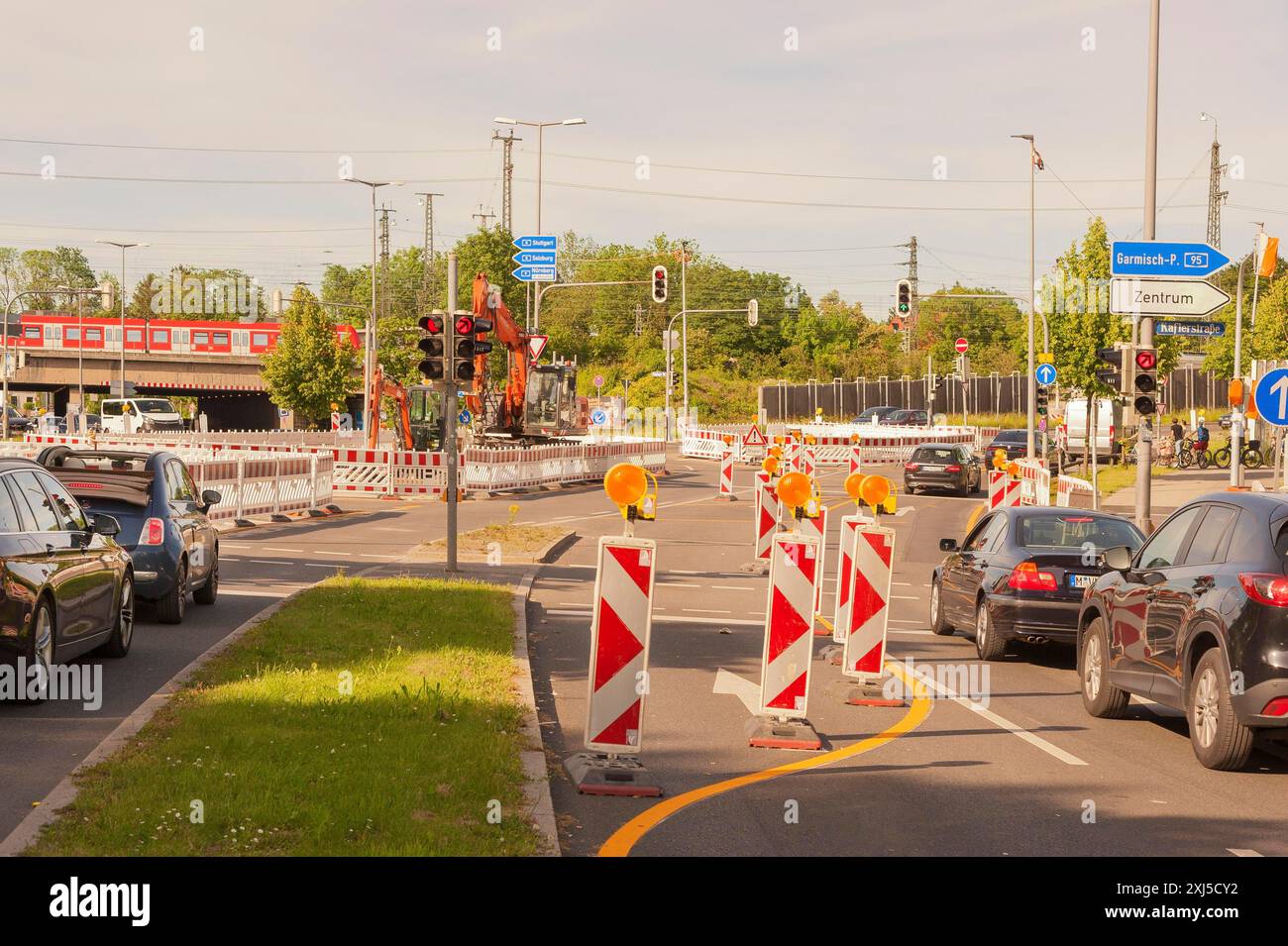 Roadworks, traffic congestion, traffic situation, obstruction, traffic ...