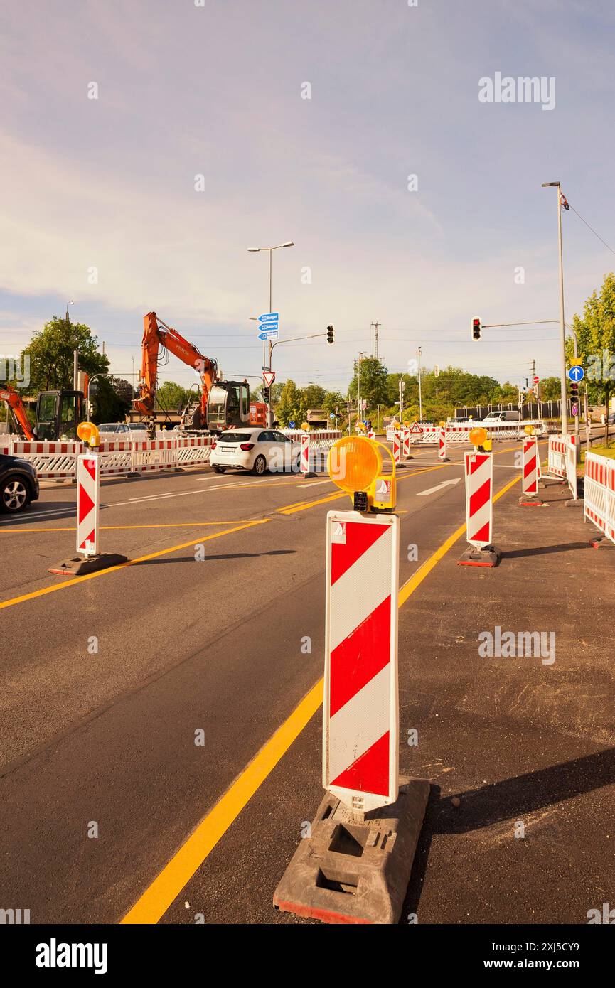 Roadworks, traffic congestion, traffic situation, obstruction, traffic ...