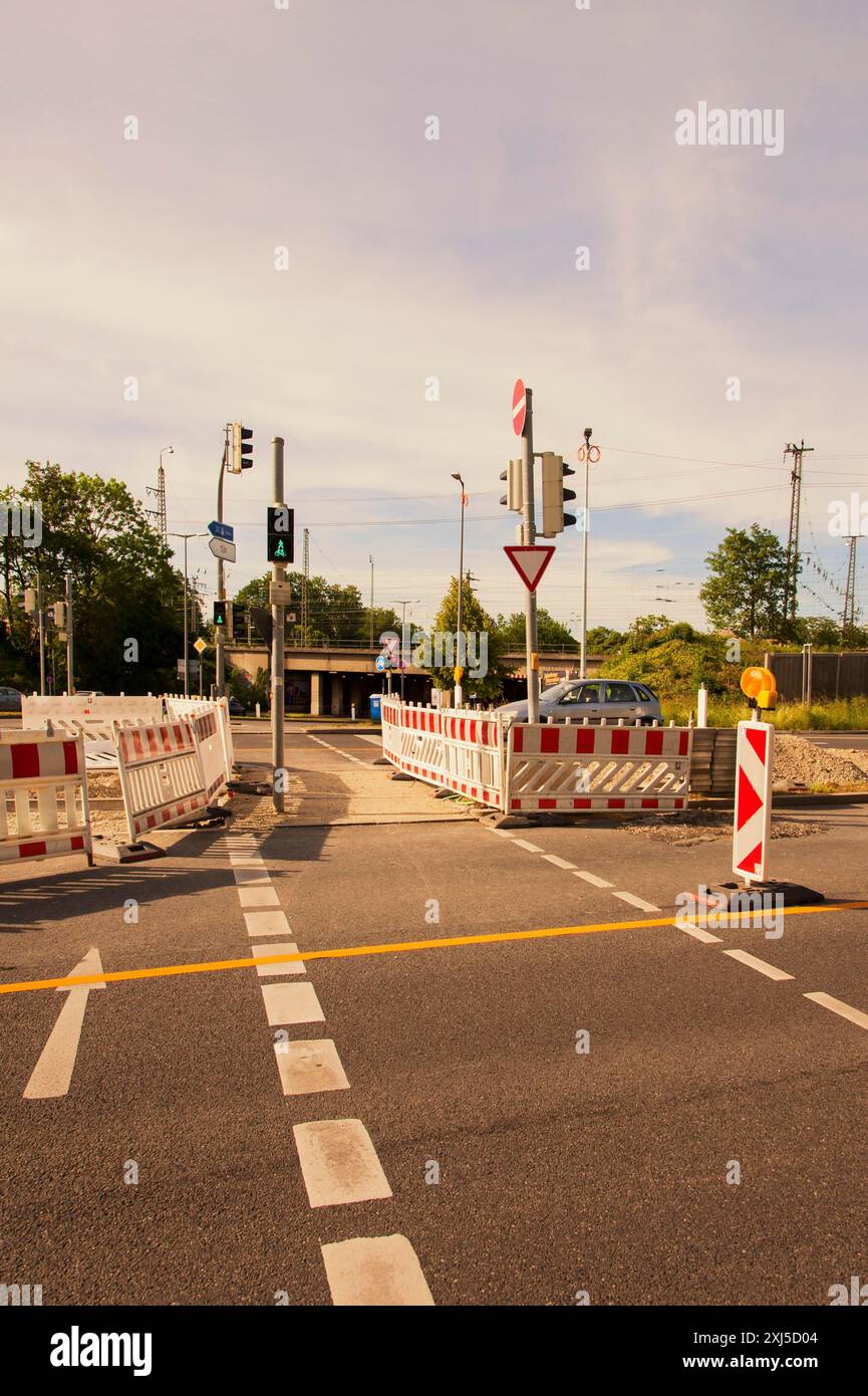 Roadworks, traffic congestion, traffic situation, obstruction, traffic ...