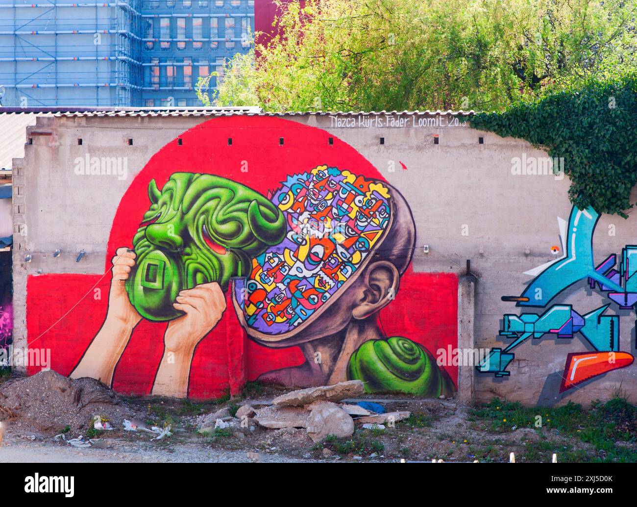 Graffiti, paintings, Werksviertel Munich-Ostbahnhof, site of new ...