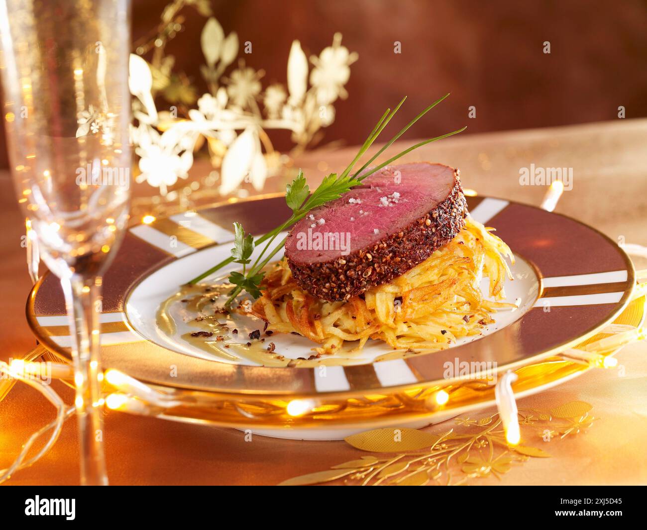 Sliced ostrich roast with spicy crust Stock Photo - Alamy
