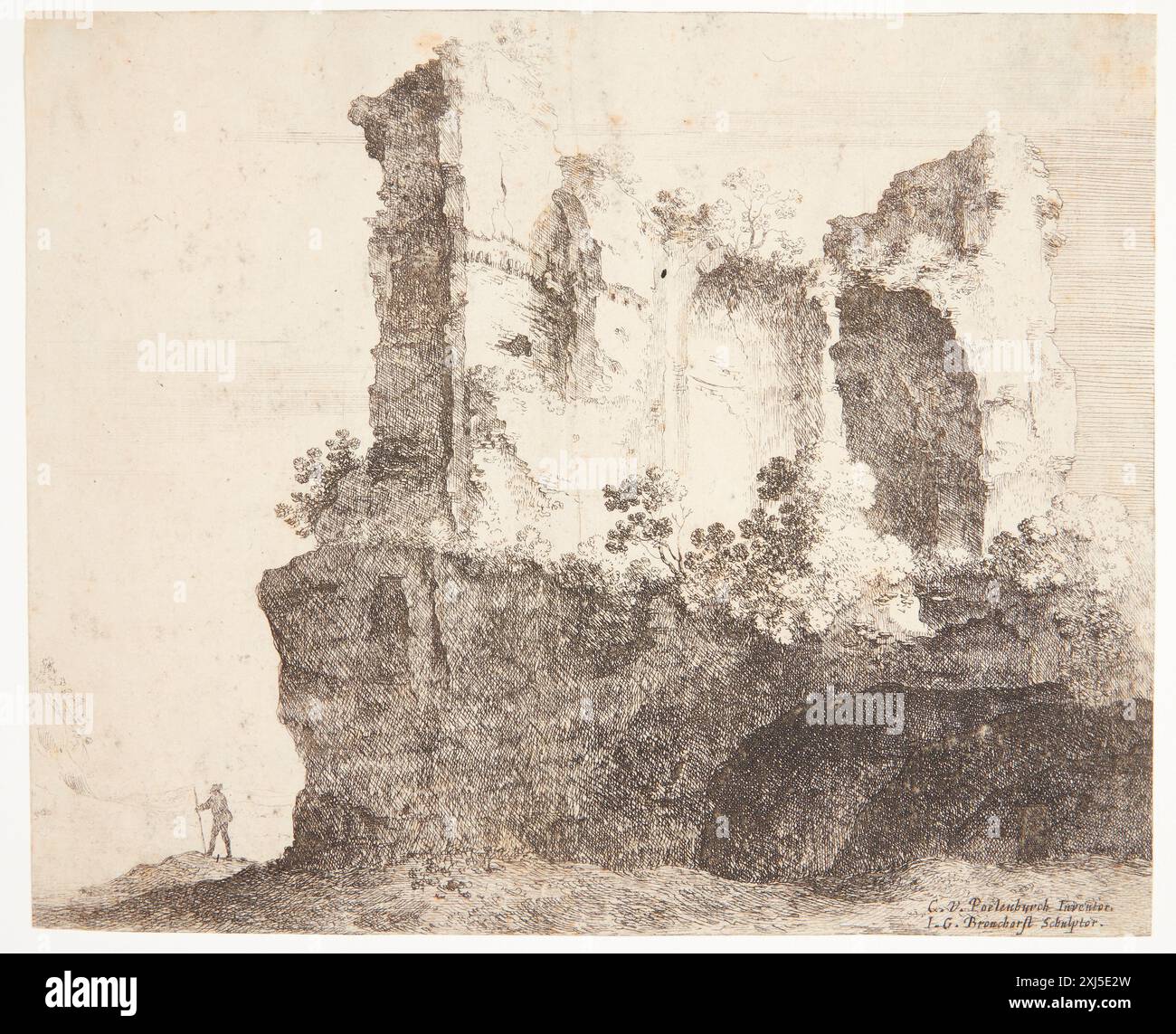 Etching by Jan Gerritsz van Bronchorst and Cornelis van Poelenburch ...