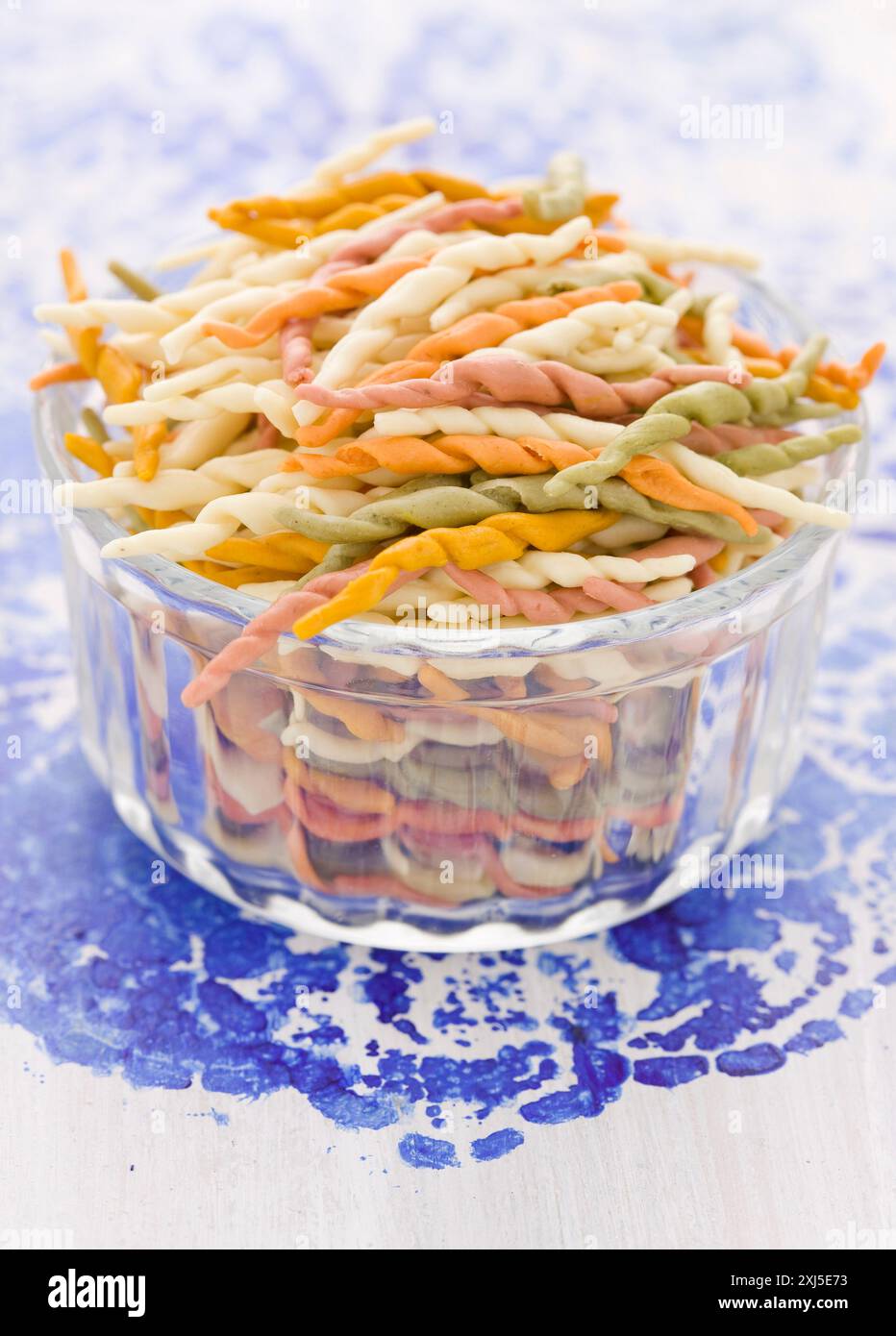 Five flavored twist pasta Stock Photo - Alamy