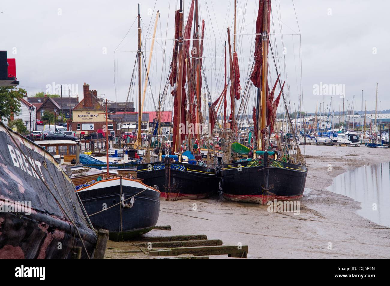 Detail of Thames barges at the Hythe in Maldon Stock Photo - Alamy