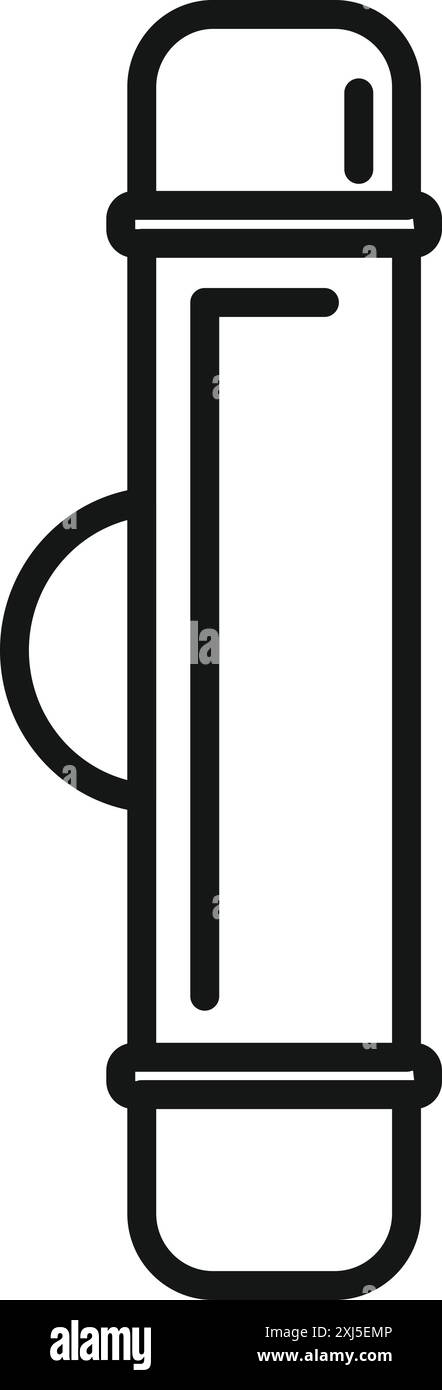 Simple line icon of a thermos flask, perfect for representing hot beverages on the go Stock ...