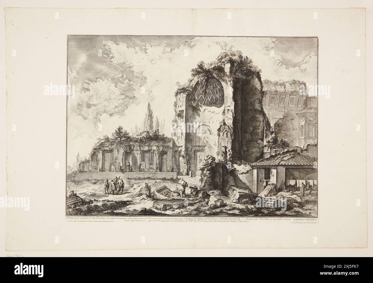 Engraving of the Temple of Venus and Rome in Rome, sometimes ...