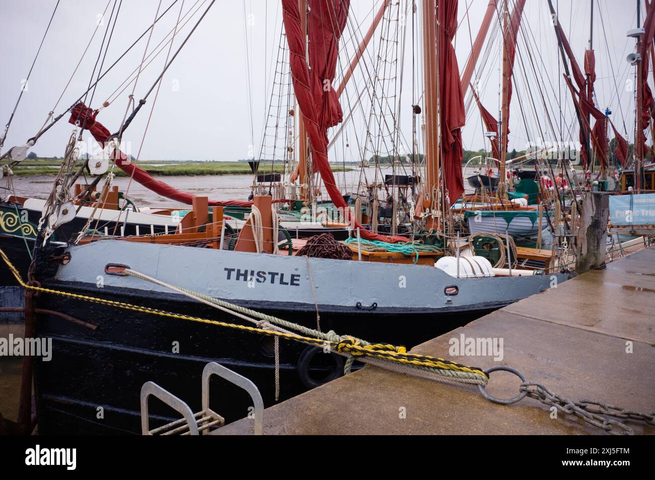 Detail of Thames barges at the Hythe in Maldon Stock Photo - Alamy
