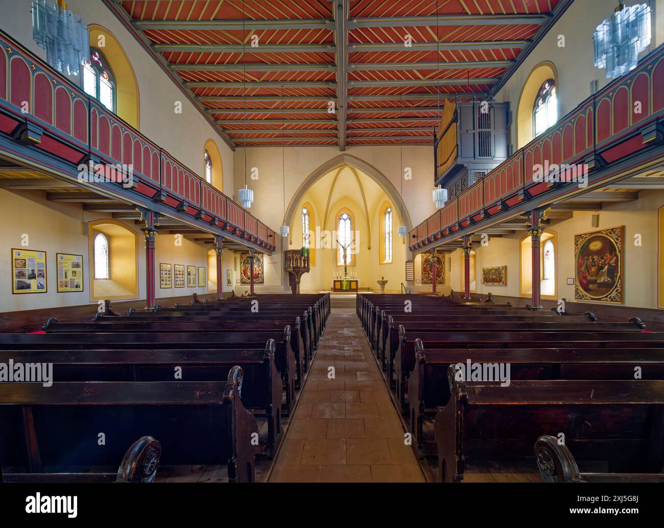 Late Gothic Protestant-Lutheran town church of St Peter with pulpit ...