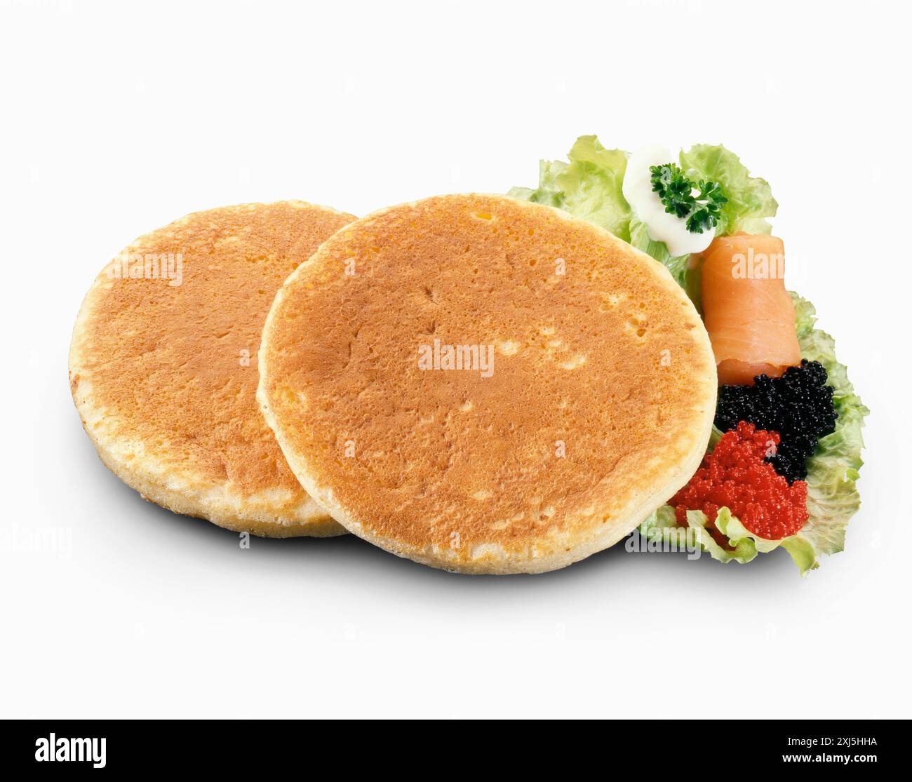 Blinis and fish roe Stock Photo - Alamy