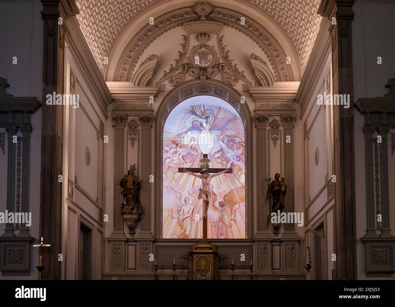 Interior, altar, church, parish church, Igreja Paroquial de Santa Maria ...