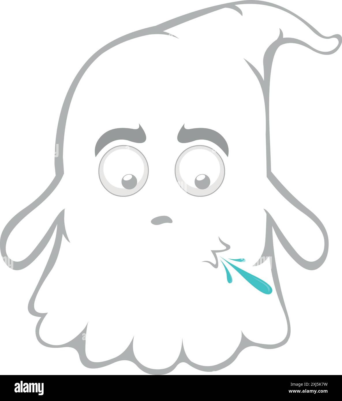 vector illustration character ghost cartoon, spitting saliva Stock ...