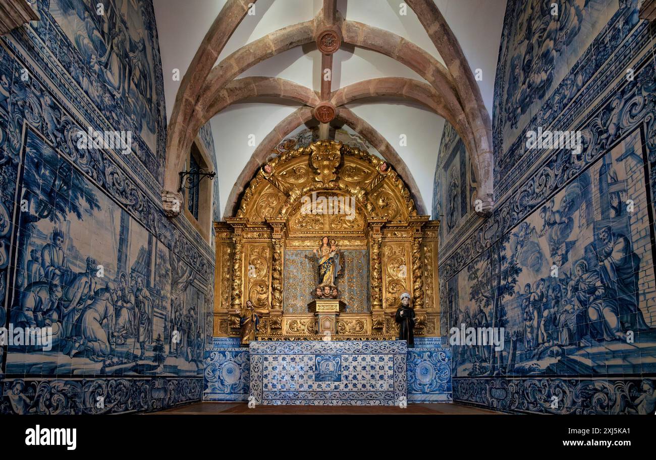 Interior view of the church Igreja Matriz de Sao Clemente, side altar ...
