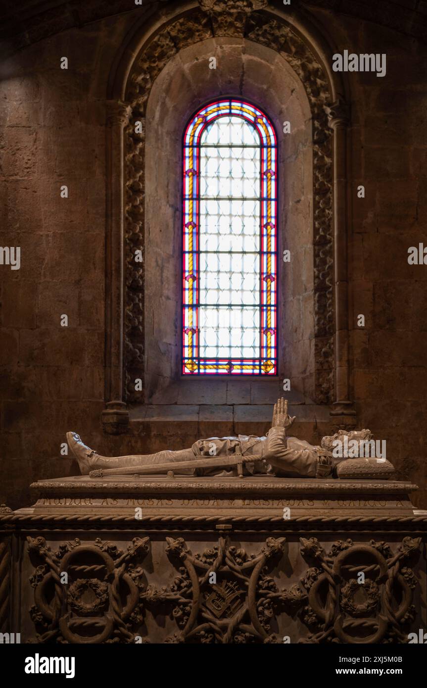 Interior view, tomb of the poet Luis de Camoes, monastery church Igreja ...