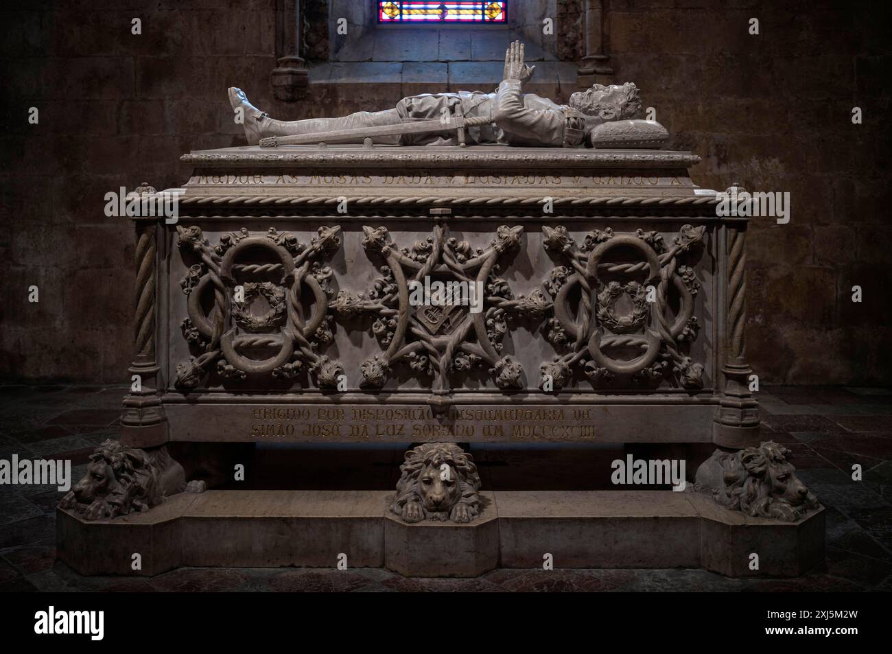 Interior view, tomb of the poet Luis de Camoes, monastery church Igreja ...