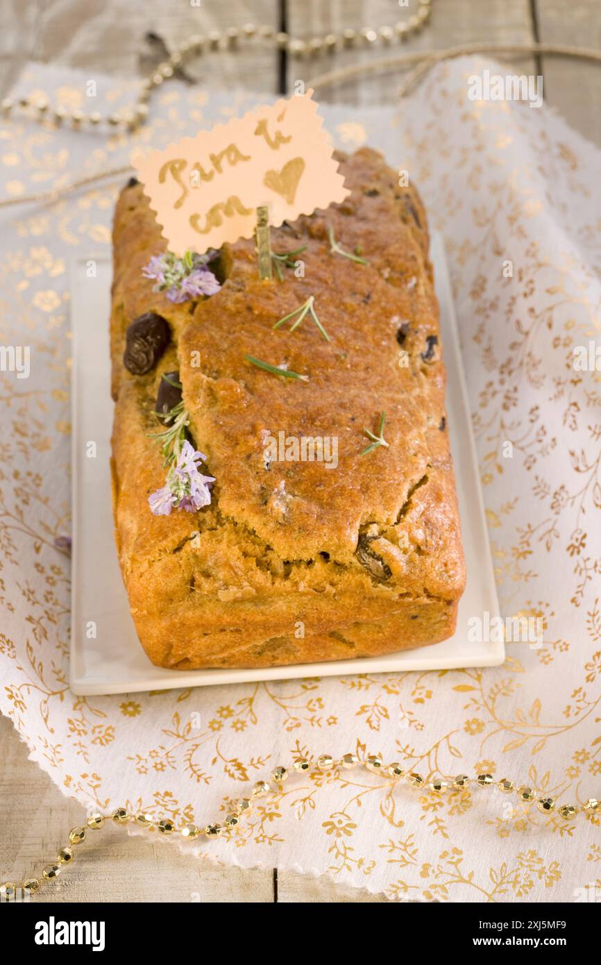 Spelt flour,smoked tofu,black olive and rosemary savoury loaf cake ...