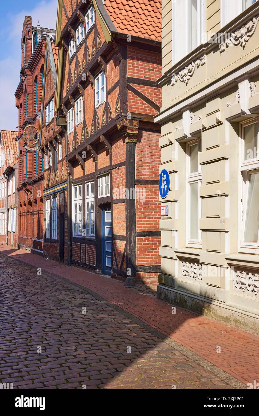 Buildings with different architectural styles in the historic centre of ...