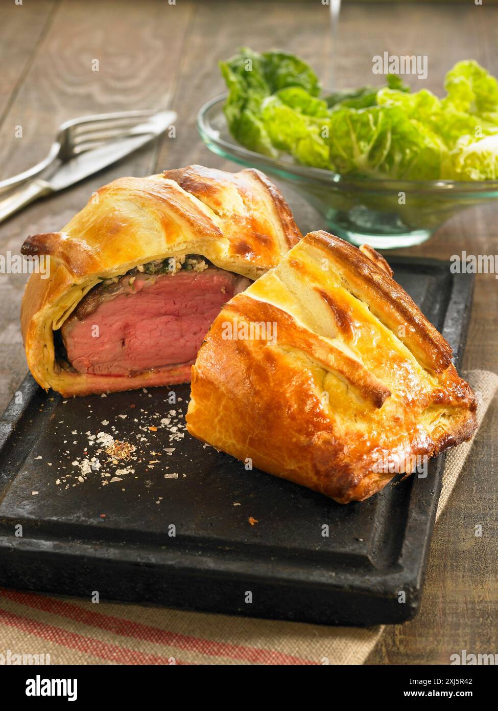 Roast beef in pastry crust Stock Photo - Alamy
