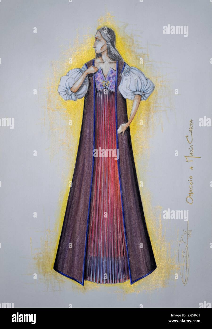 Homage to Maria Carta, evening dress, fashion sketch, fashion design ...