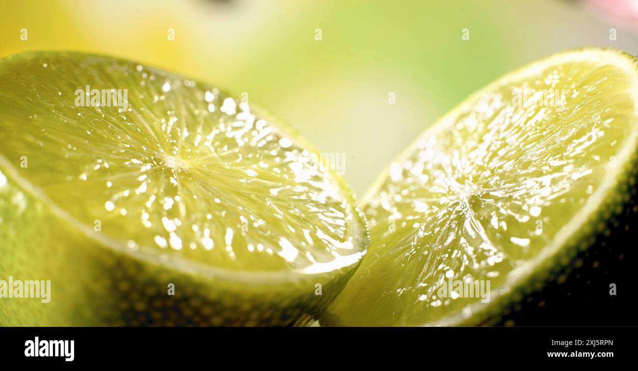 Lime cut in half Stock Photo - Alamy