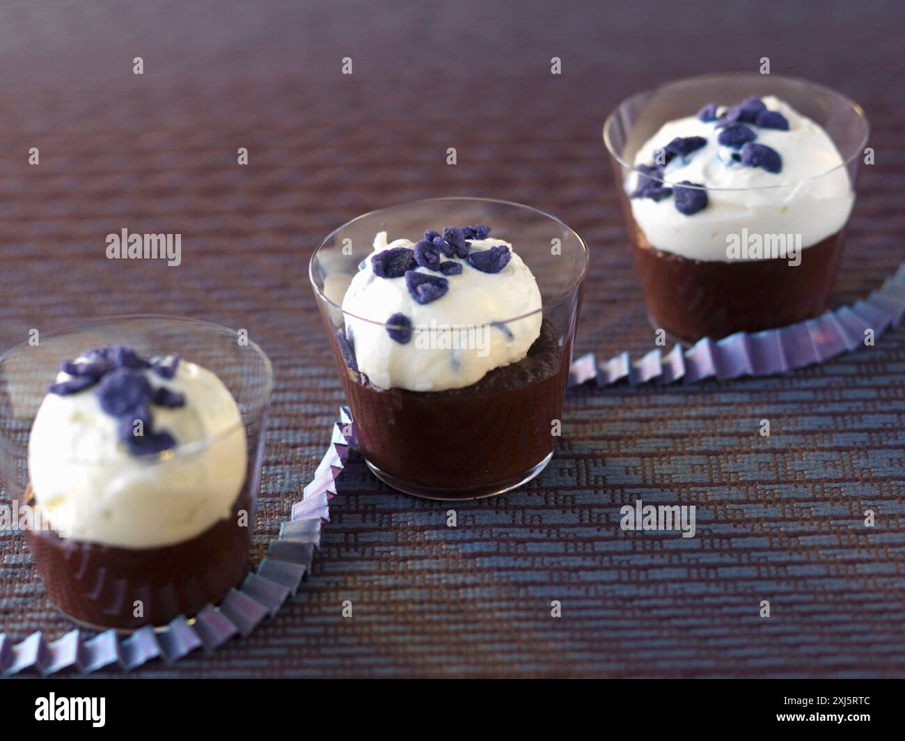 White chocolate and blackberry Verrines Stock Photo - Alamy