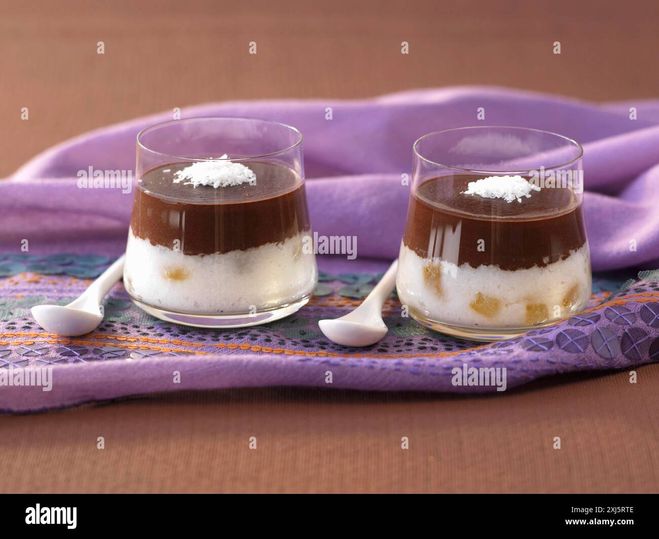 Chocolate and coconut Verrines Stock Photo - Alamy