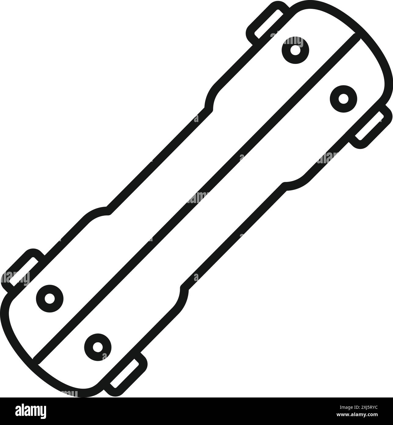 Simple line icon representing a skateboard deck, useful icon for apps ...