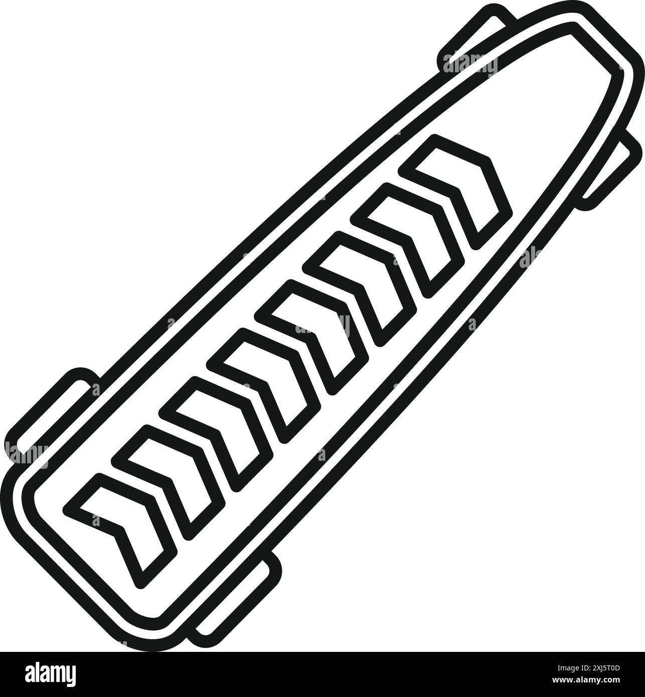 Line drawing of a retractable utility knife with a segmented blade for ...