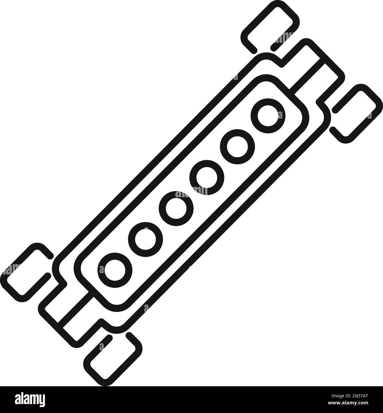 Line drawing of a longboard skateboard highlighting the electric motor ...
