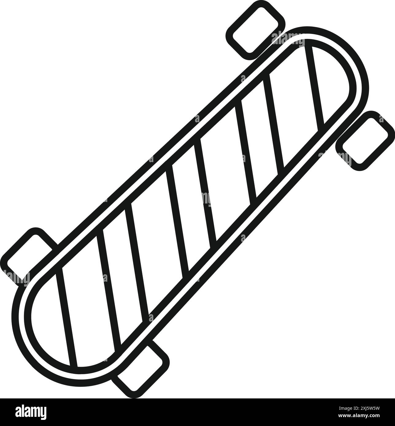 This line art icon is representing a longboard, perfect for showing the ...