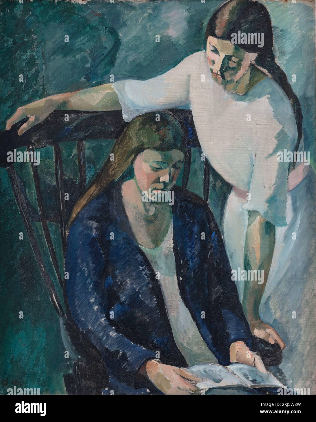 A painting by Ville Jais Nielsen depicting a double portrait of two ...