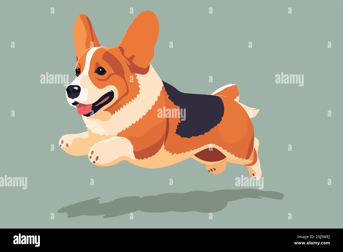 Adult white dog running Stock Vector Images - Alamy