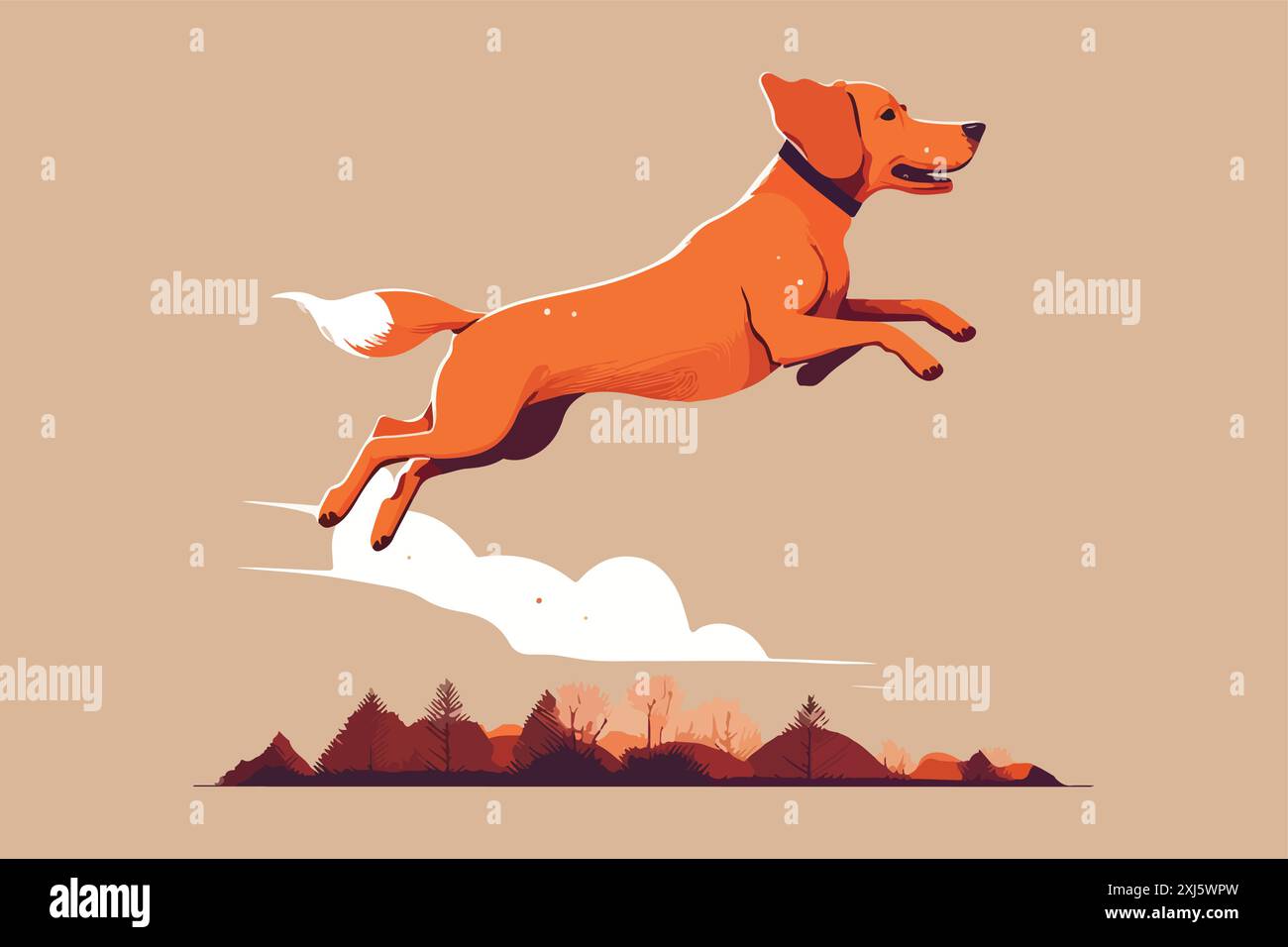 Dog running vector illustration Stock Vector Image & Art - Alamy