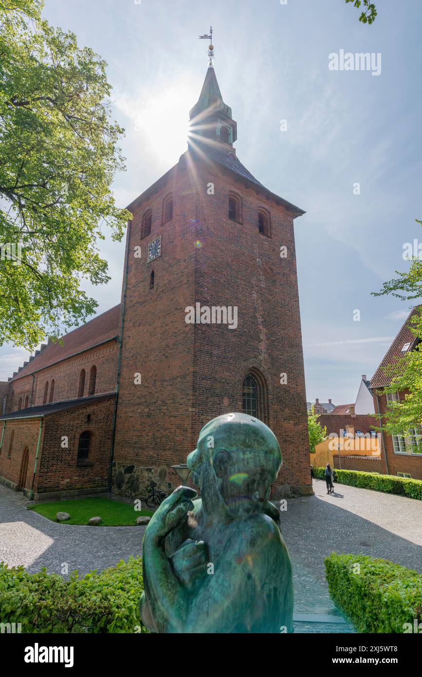 Svendborg Old Town, St. Nicolai Church, brick building, stepped gable ...