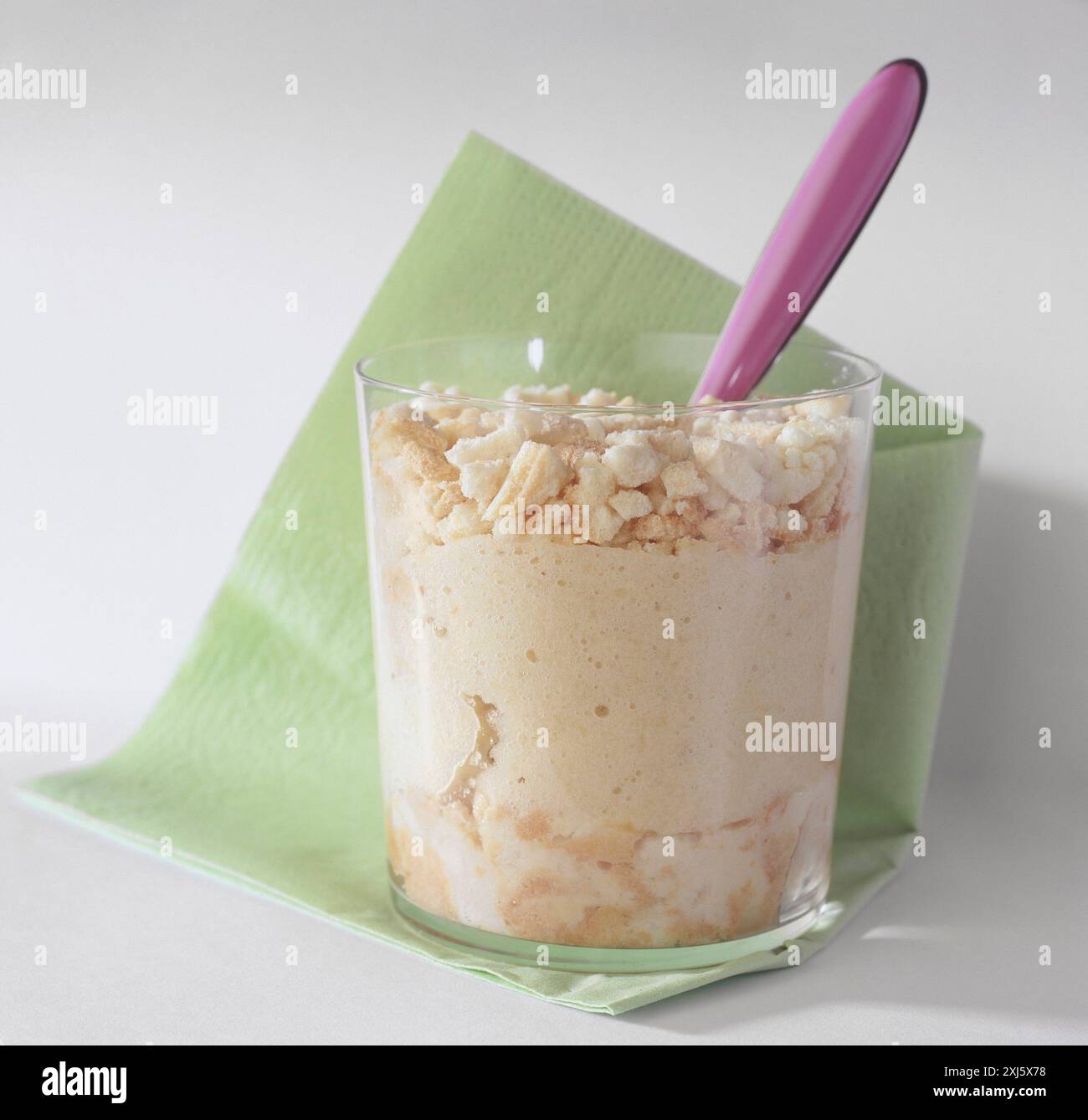 Pineapple mousse crumble Stock Photo - Alamy