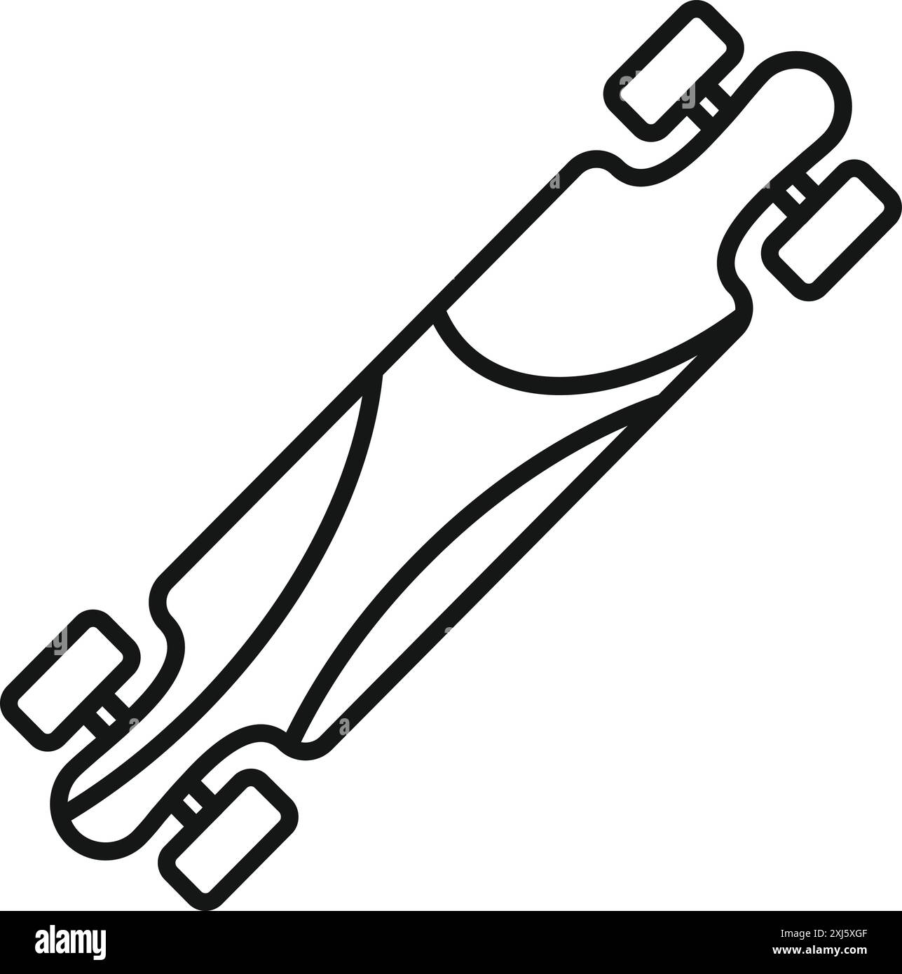 Longboard skateboard with big wheels for cruising and downhill racing ...